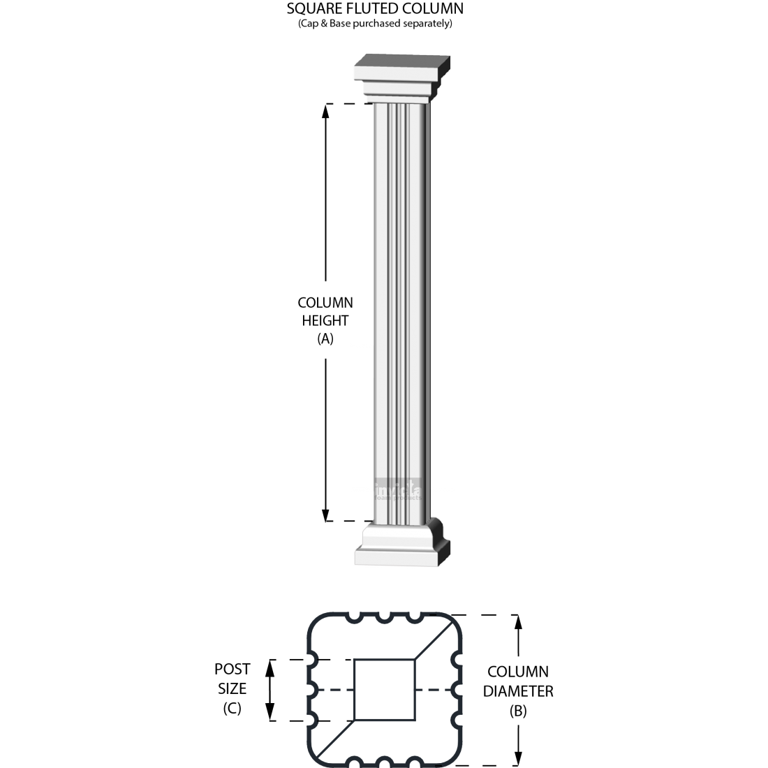 Square Fluted Column