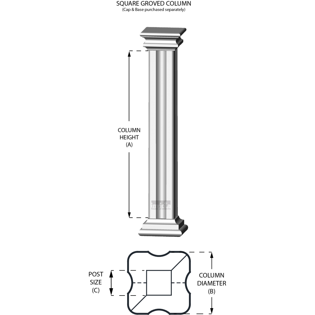 Square Grooved Column