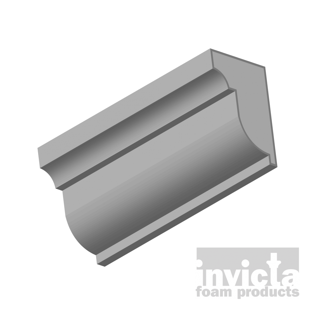 Foam molding, referred to as crown or cornice molding
