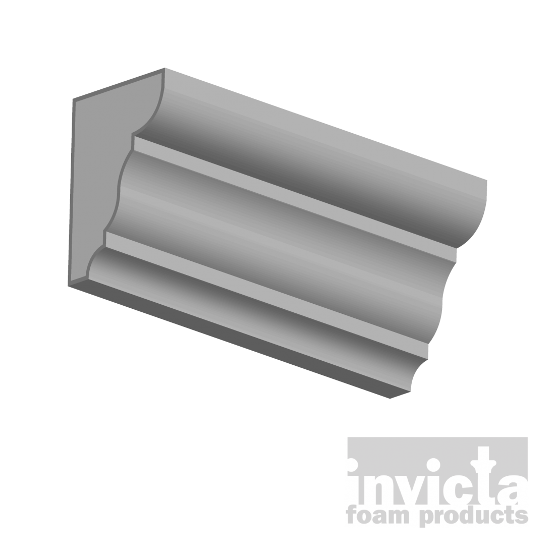 Foam molding, referred to as crown or cornice molding